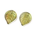1Bag Czech Glass Beads Electroplated/Gold Inlay Color Leaf Mixed Color ...