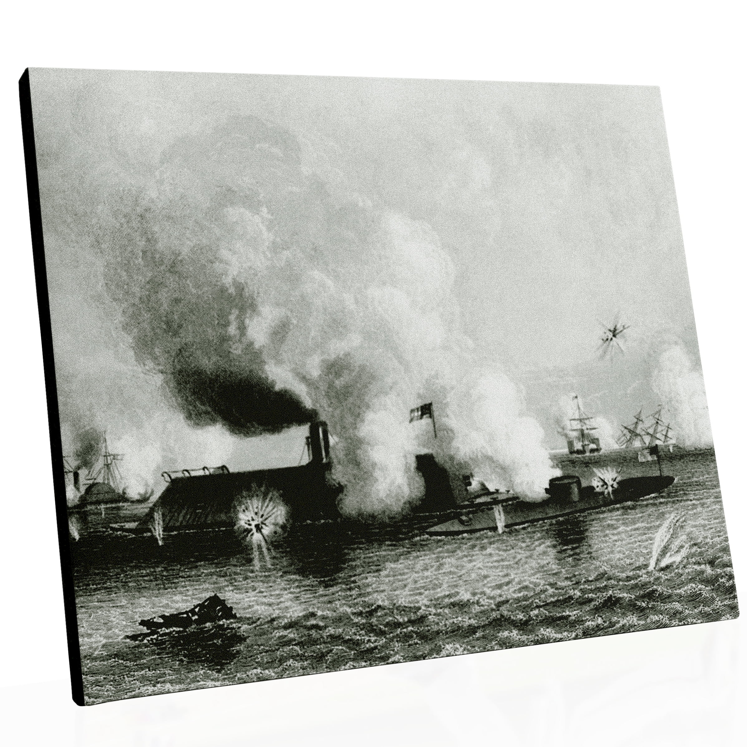 CSS Virginia vs_USS Monitor (#18) 16"x20" Stretched Canvas - Walmart.com