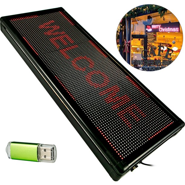 VEVOR Led Sign 40 x 15 inch P10 Scrolling Digital Led Message Display ...