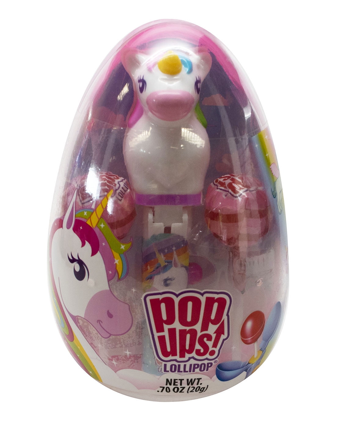 Flix Candy Unicorn Pop up Lollipop Jumbo Egg, Strawberry Flavored, .70 ...