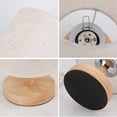 Wooden Base Table Lamp with Linen Shade, 3 Color Modes & Dimmable ...