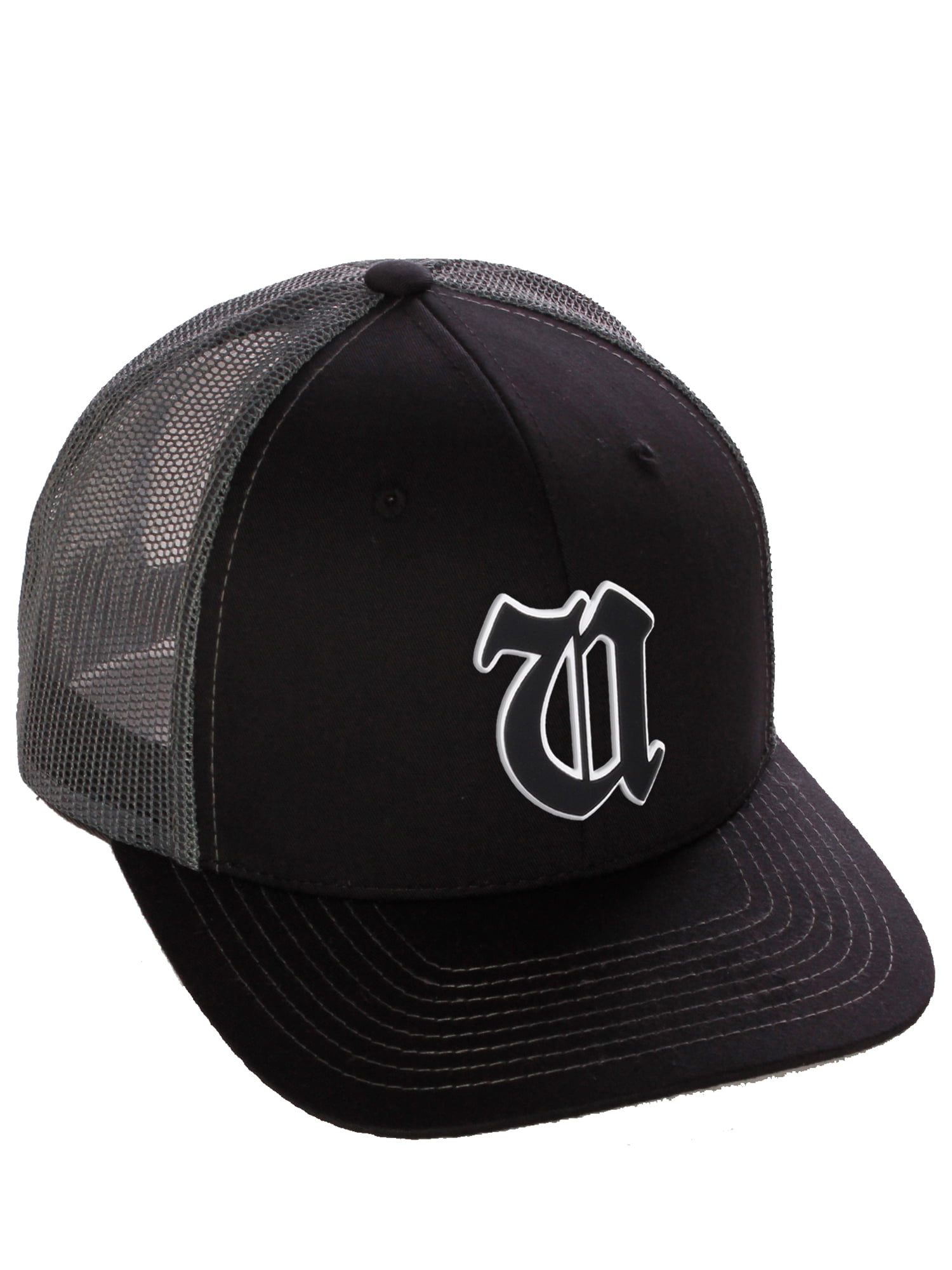 Daxton Classsic Baseball Trucker Hat Old English A to Z Letters Numbers ...