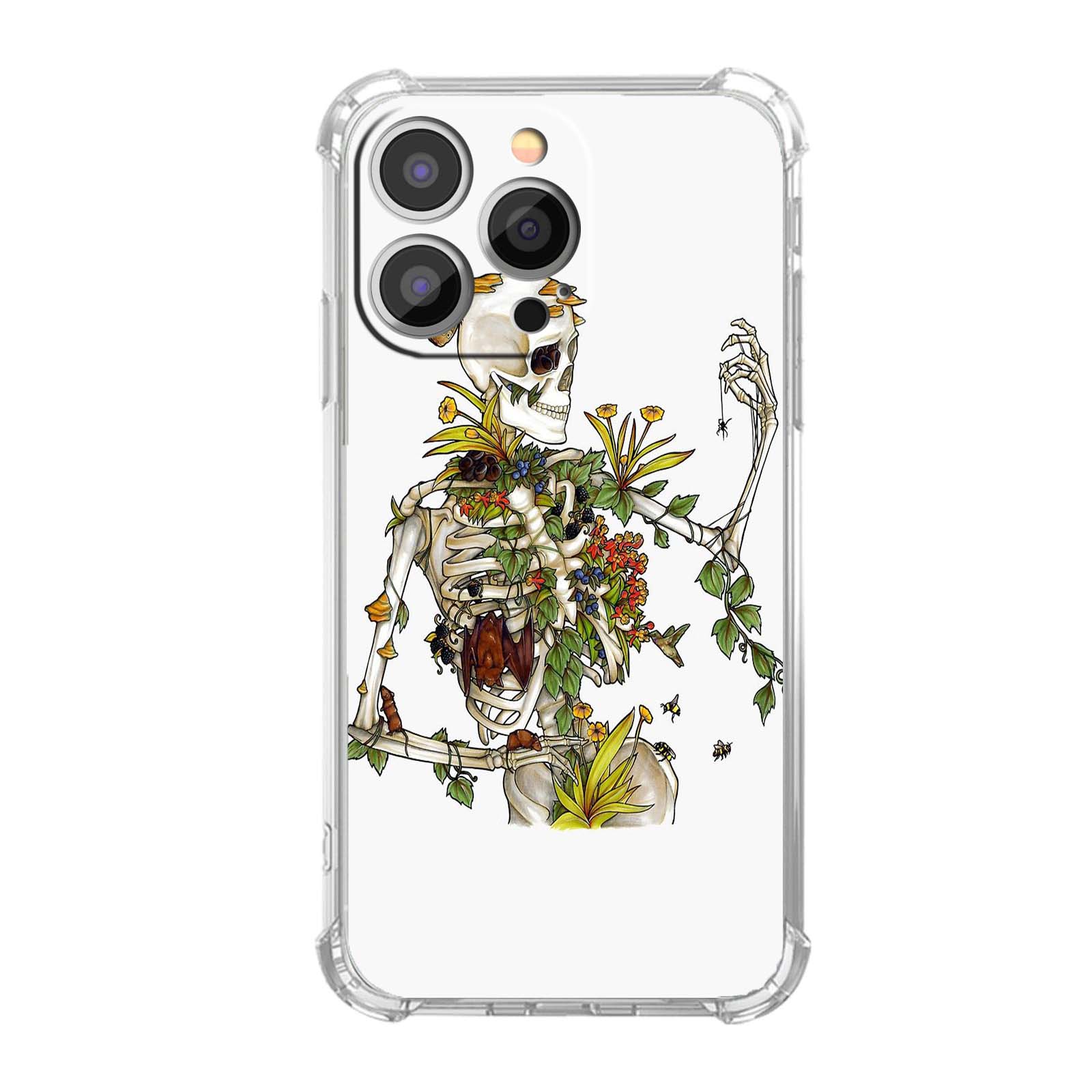 Bones and Botany Case for iPhone 13 Pro Max,Aesthetic Art Design Pattern Soft Full TPU Bumper ...