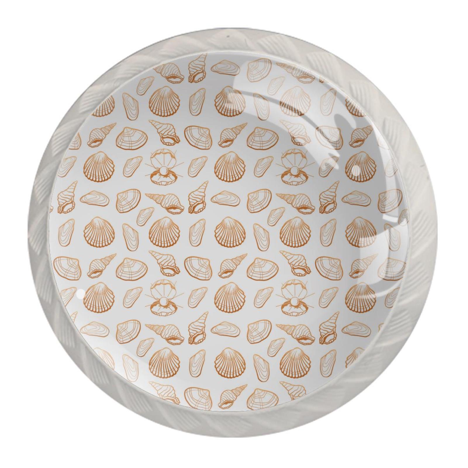 4 Pcs Sea Shell Knobs for Kitchen Cabinet Cupboard Dresser Bookcase ...