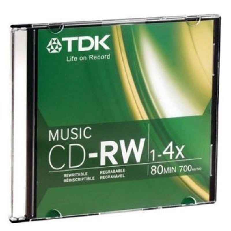 tdk music 1x-4x 80-min digital-audio cd-rw 10-pak in ultra-slim jewel ...