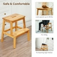 Bananova Acacia Wood 2 Step Stool for Adults, Wooden Step Stool with ...