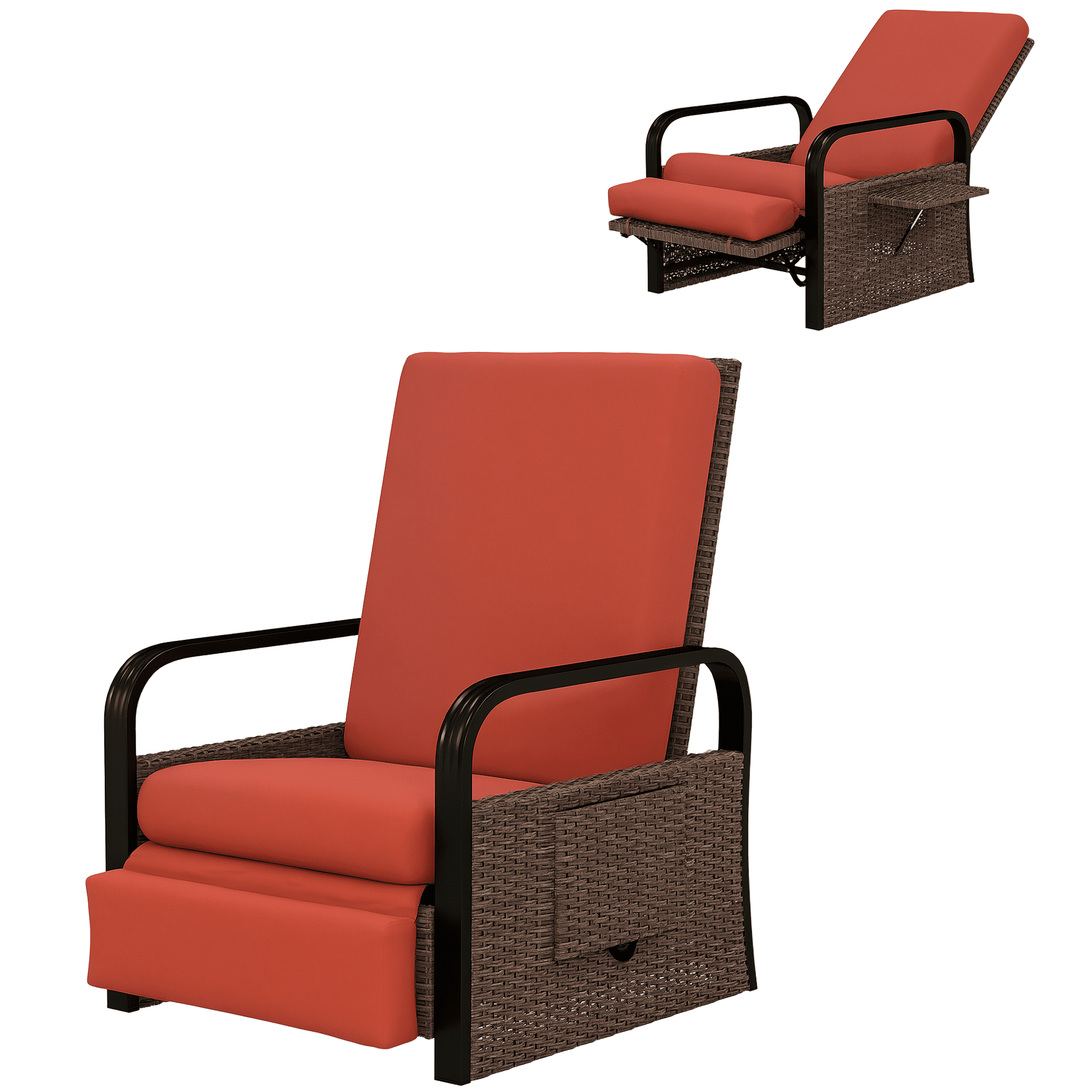 Click here for Outsunny Wicker Outdoor Recliner Chair  Lounge Cha... prices