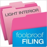 Esselte Pendaflex Pink Interior File Folders, 1/3 Cut Top Tab, Letter ...