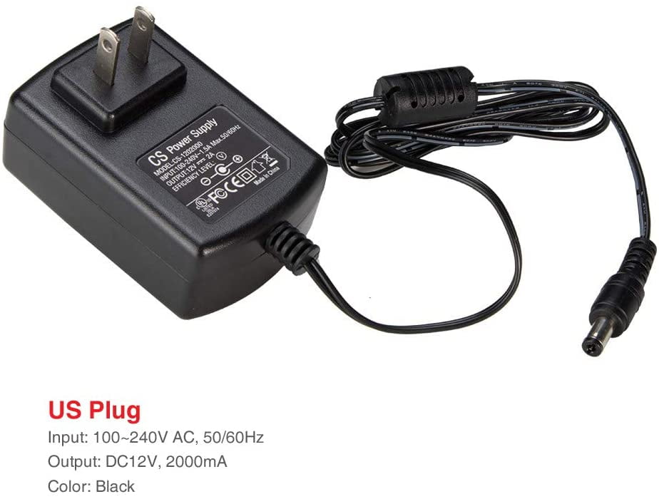 12V 2A 2000MA DC CCTV Power Supply Adapter for Home Security Camera ...