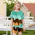 Bjutir Kids Girls Outfit Set Ice Cream Print Short Sleeve Crew Neck ...
