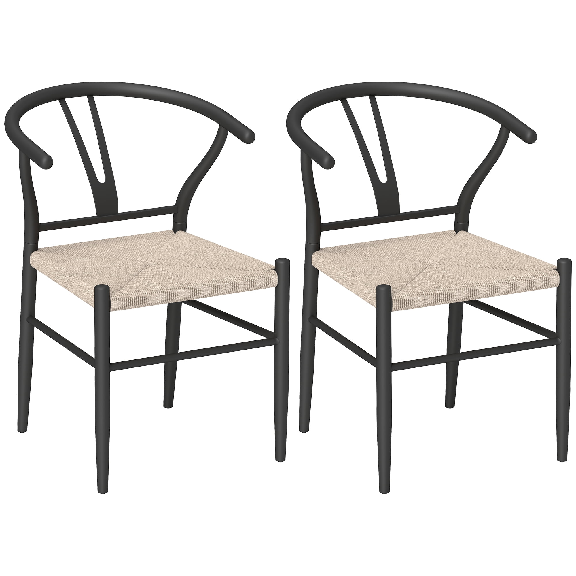 Click here for Homcom Weave Dining Chairs Set Of 2  Kitchen Chair... prices