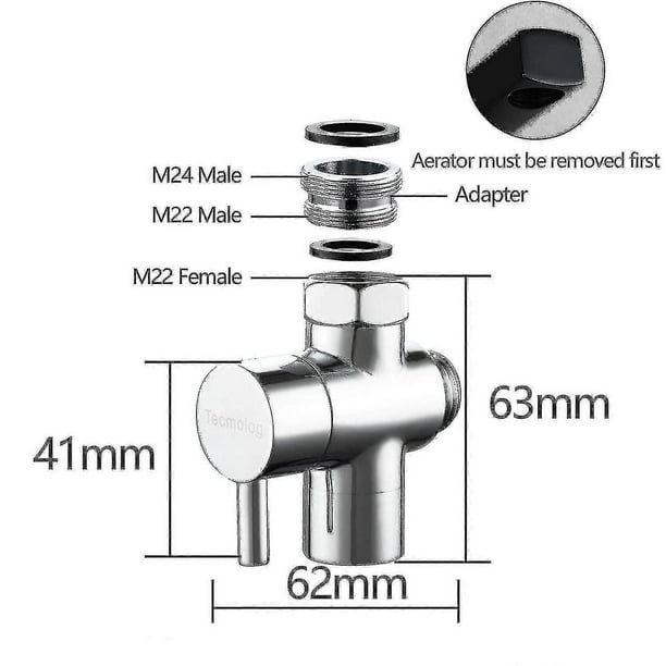 Brass Sink Valve Diverter Faucet Splitter, Faucet Adapter 3 Way Faucet ...