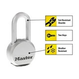 Master Lock Solid Steel 64 mm (2-1/ 2in) Padlock with Key, 24mm (15/16 ...