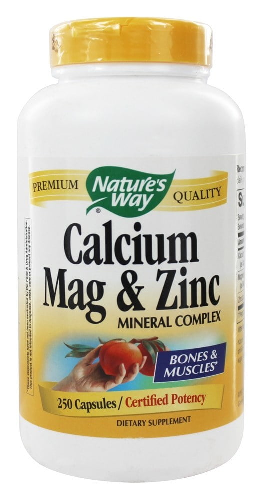 Nature’s Way – Calcium, Magnesium, & Zinc – 250 Capsules