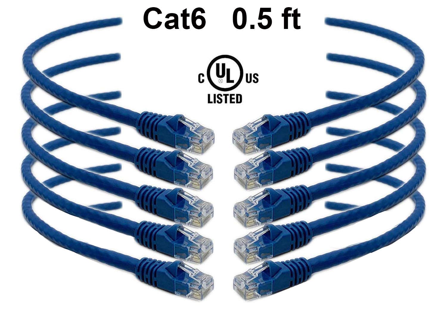 iMBAPrice 0.5 Feet(6 Inch) Cat6 Short Nework Cable - Premium Grade RJ45 ...