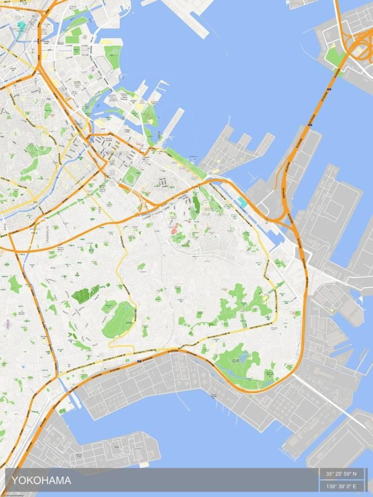 Yokohama, Japan Map, Unframed Poster Wall Art Sold by Art.Com - Walmart.com