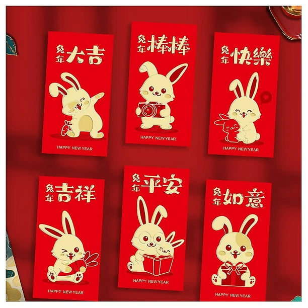 HEFEI,2023 Year Of The Rabbits Red Packet Cute Cartoon Bunny Luckies ...