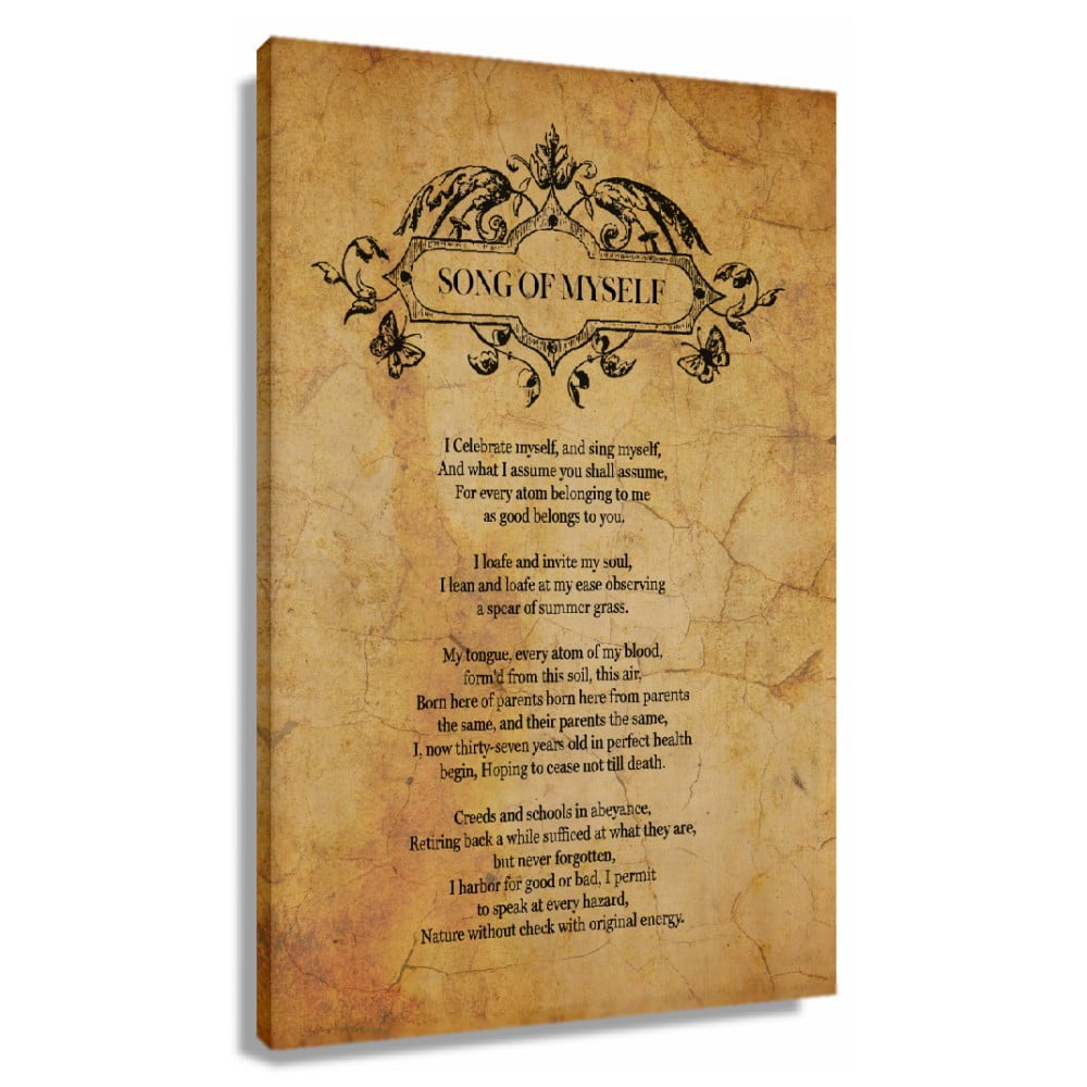 Song of Myself Poem Wall Art Walt Whitman Quotes Wall Art Poetry ...