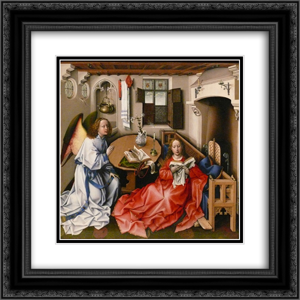 Robert Campin 2x Matted 20x20 Black Ornate Framed Art Print 'The Merode ...