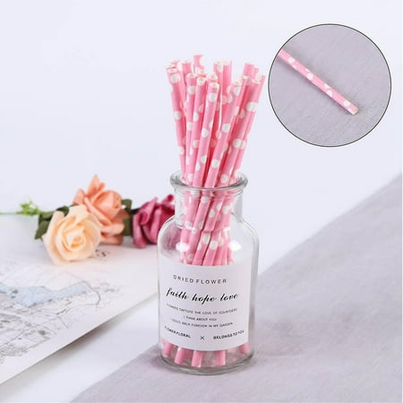 Biodegradable Paper Straws, 100 Straws For Party Supplies, Birthdays ...