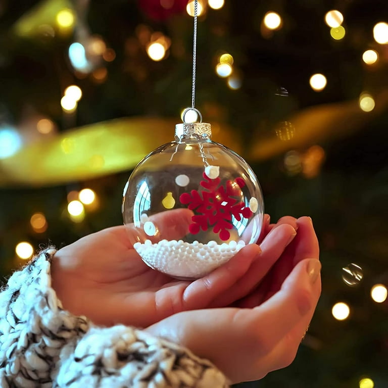 BALL Christmas Seasonal Ornaments Large Clear Plastic Fillable ...
