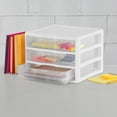 Sterilite Clear Plastic Stackable Small 3 Drawer Storage System, (6 ...