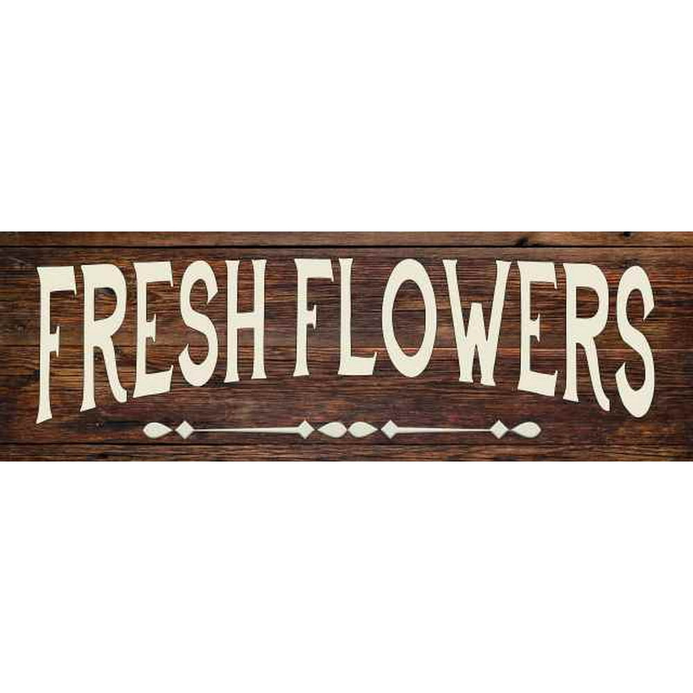 Fresh Flowers Farmhouse Garden Rustic Looking Wood Sign Wall D?cor Gift ...