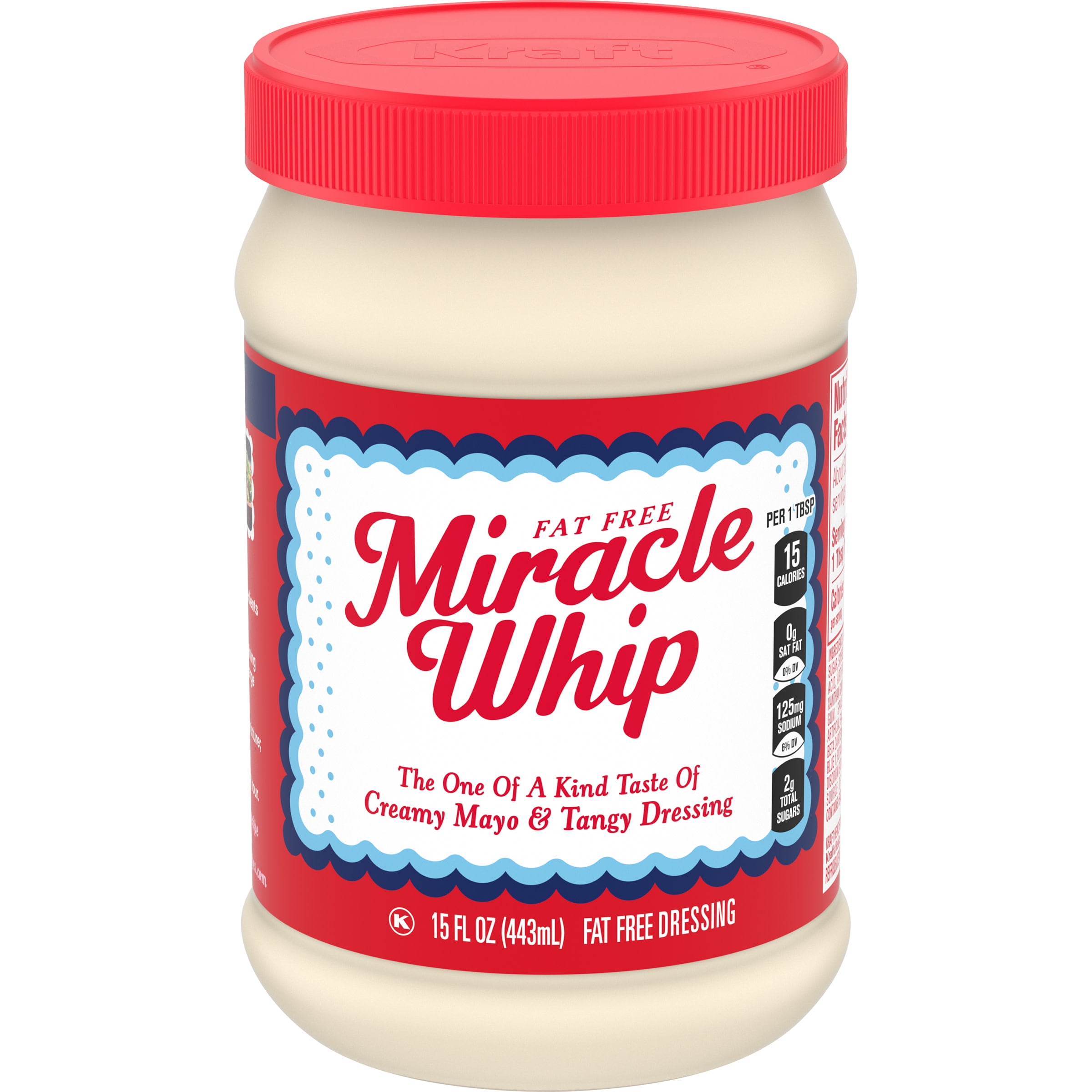 Miracle Whip Fat Free Dressing 15 Fl Oz Jar Walmart