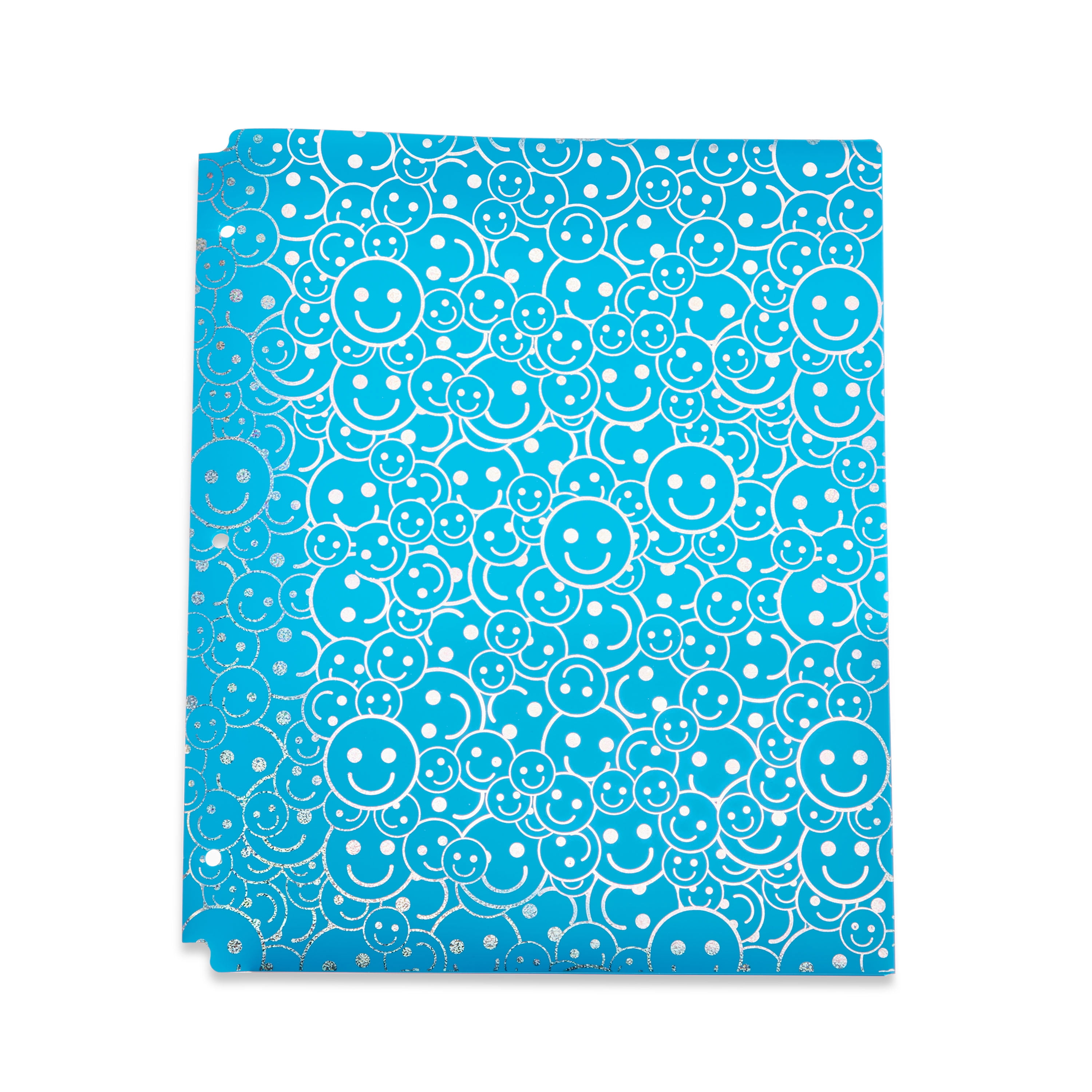 Pen+Gear 2-Pocket Poly Folder, Blue with Foil Smiley Faces - Walmart.com