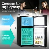 GGTB Small Modern Mini Fridge with Freezer, 3.2 Cu ft Two Door Retro ...