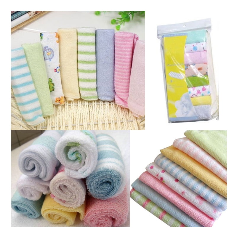 8pcs/Pack Baby Newborn Face Washers Hand Towel Cotton Feeding Wipe Wash ...