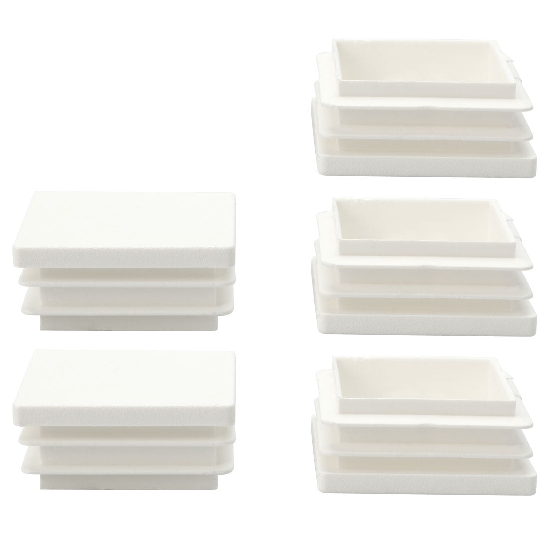 40 x 40mm Plastic Square Tube Inserts Ribbed Pipe Tubing End Cover Caps ...
