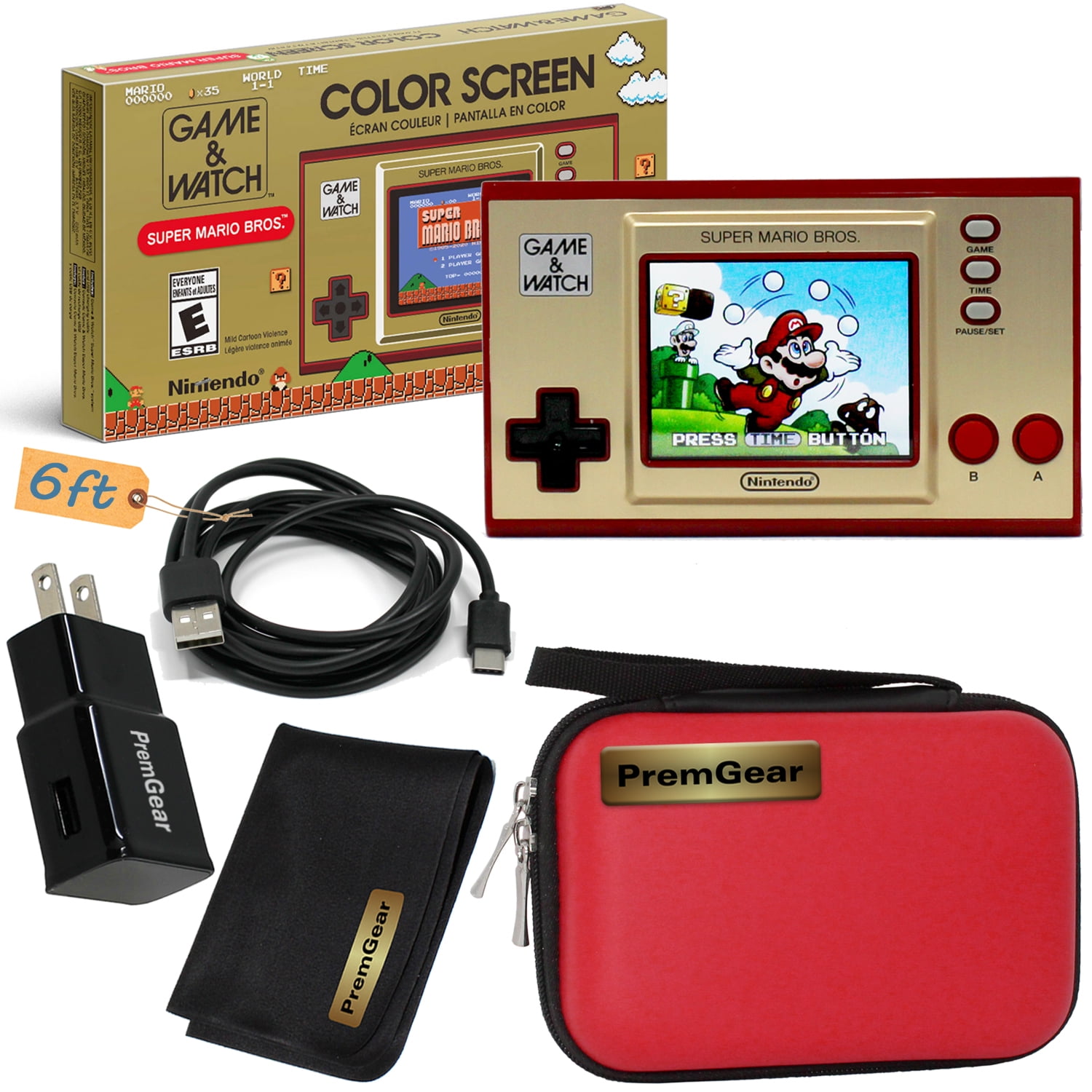 Nintendo Super Mario Bros. Game and Watch, Handheld + Carrying Case ...