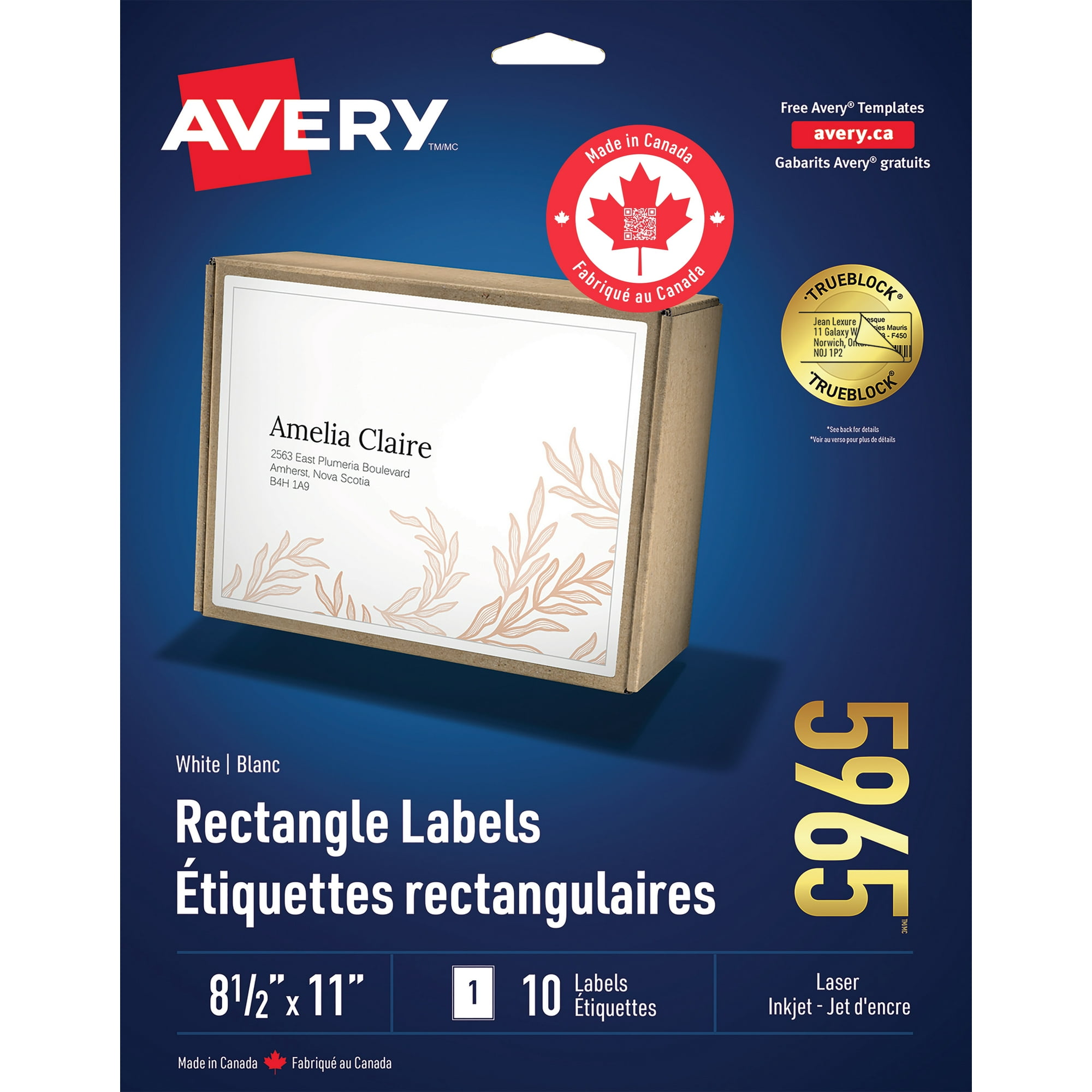Click here for Avery White Rectangle Labels  Trueblock  11 X 8 ½... prices