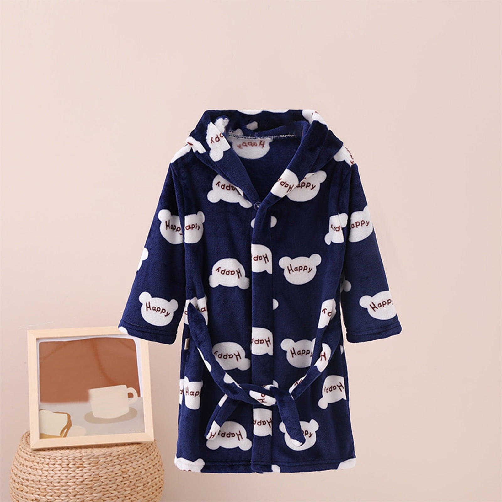 Click here for Shldybc 2-12years Girls Fleece Hooded Bathrobe Chi... prices