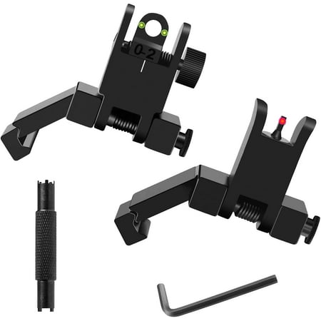 Fiber Optics Iron Sights, Low Profile 45 Degree Front and Rear Backup ...