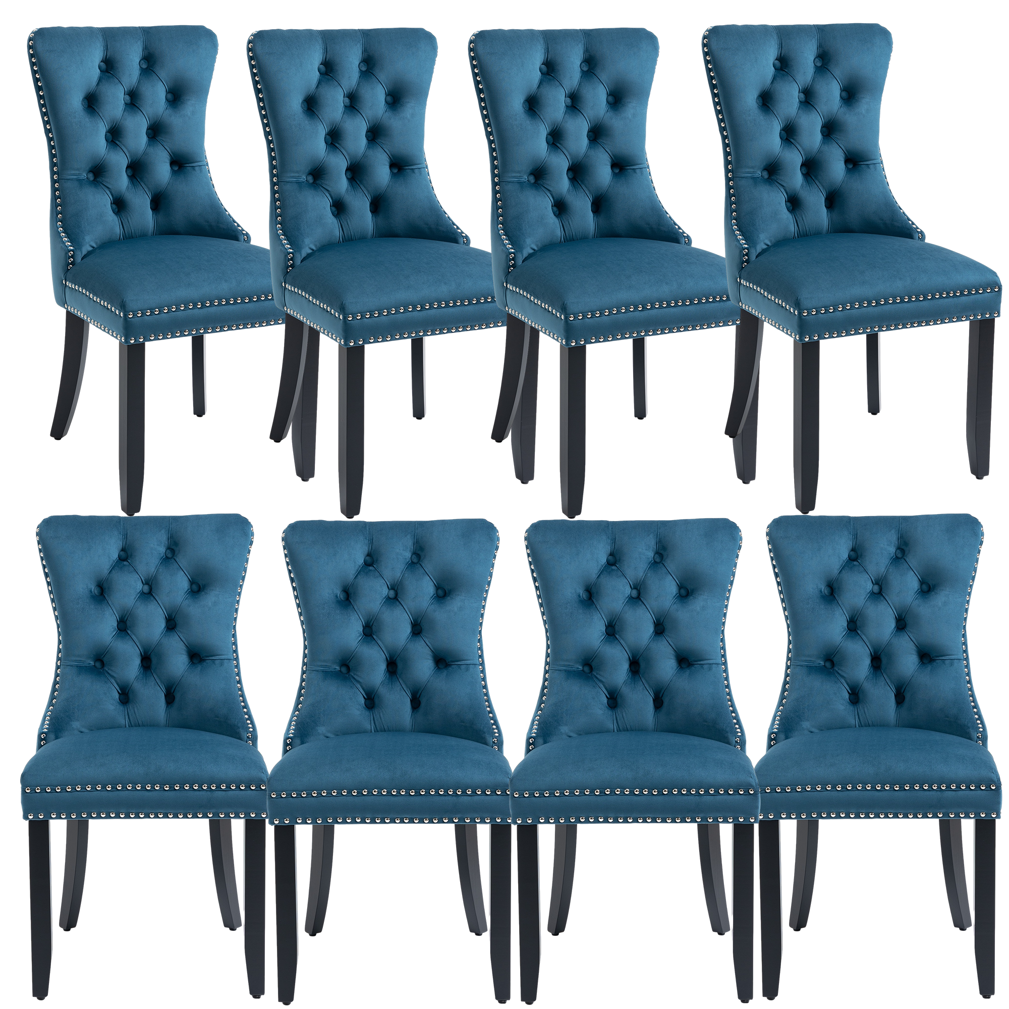 Elegant Button Tufted Dining Chairs, High-end Velvet Upholstered Dining ...