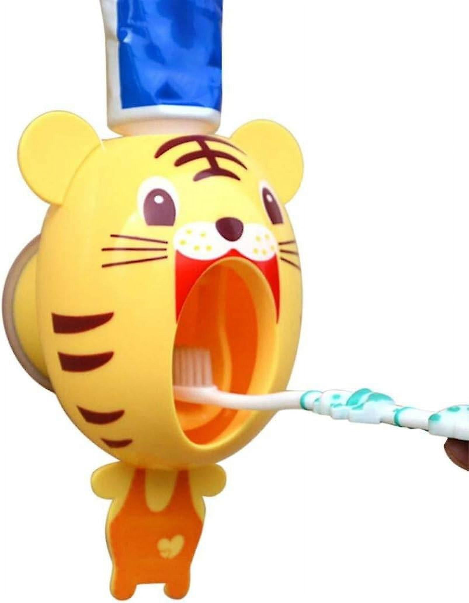 Baby Automatic Toothpaste Dispenser, Cartoon Tiger Toothpaste Squeezer ...