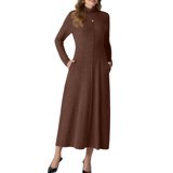Cueply Dresses for Women Casual Long Sleeve Fall Spring Mock Neck ...