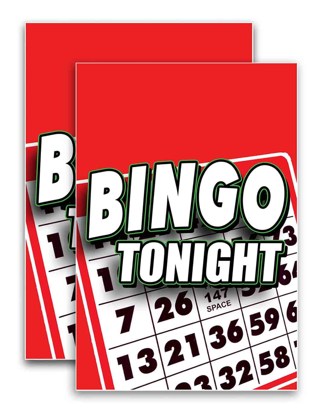 Bingo Tonight (24" X 36") Vinyl Decal Only (Pack of 2) |Sign|Sticker ...