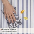 Blue Linen Kitchen Mat Set of 2, Anti-fatigue Cushioned Floor Mat for ...