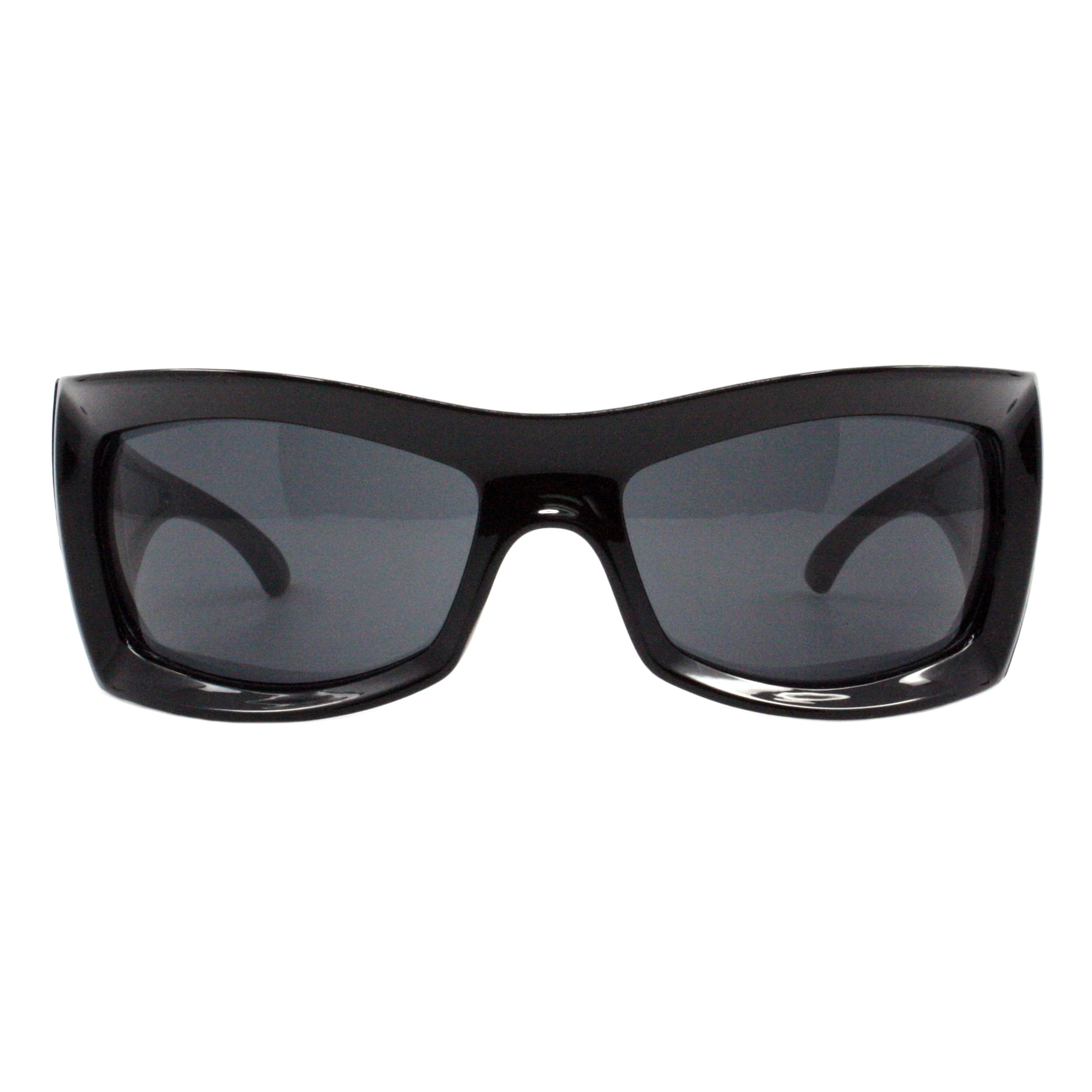 Shield Rectangular Sunglasses Super Oversized Thick Wrap Around UV400 ...