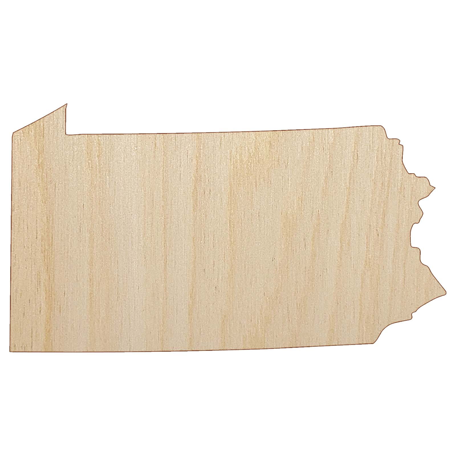 Pennsylvania State Silhouette Wood Shape Unfinished Piece Cutout Craft ...