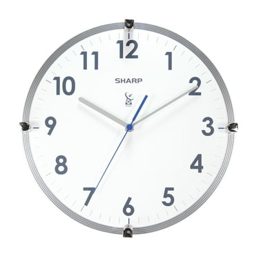 Sharp Atomic Analog Wall Clock – 10.5” Suspended Glass Face - Sets ...