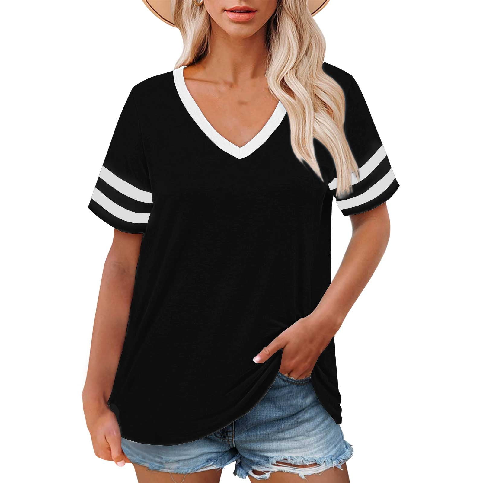 Click here for Yubnlvae Plus Size V-Neck Short Sleeve T-Shirt  Ca... prices