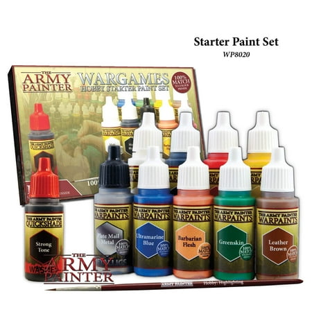 Miniatures Paint Set, 10 Model Paints with FREE Highlighting Brush ...