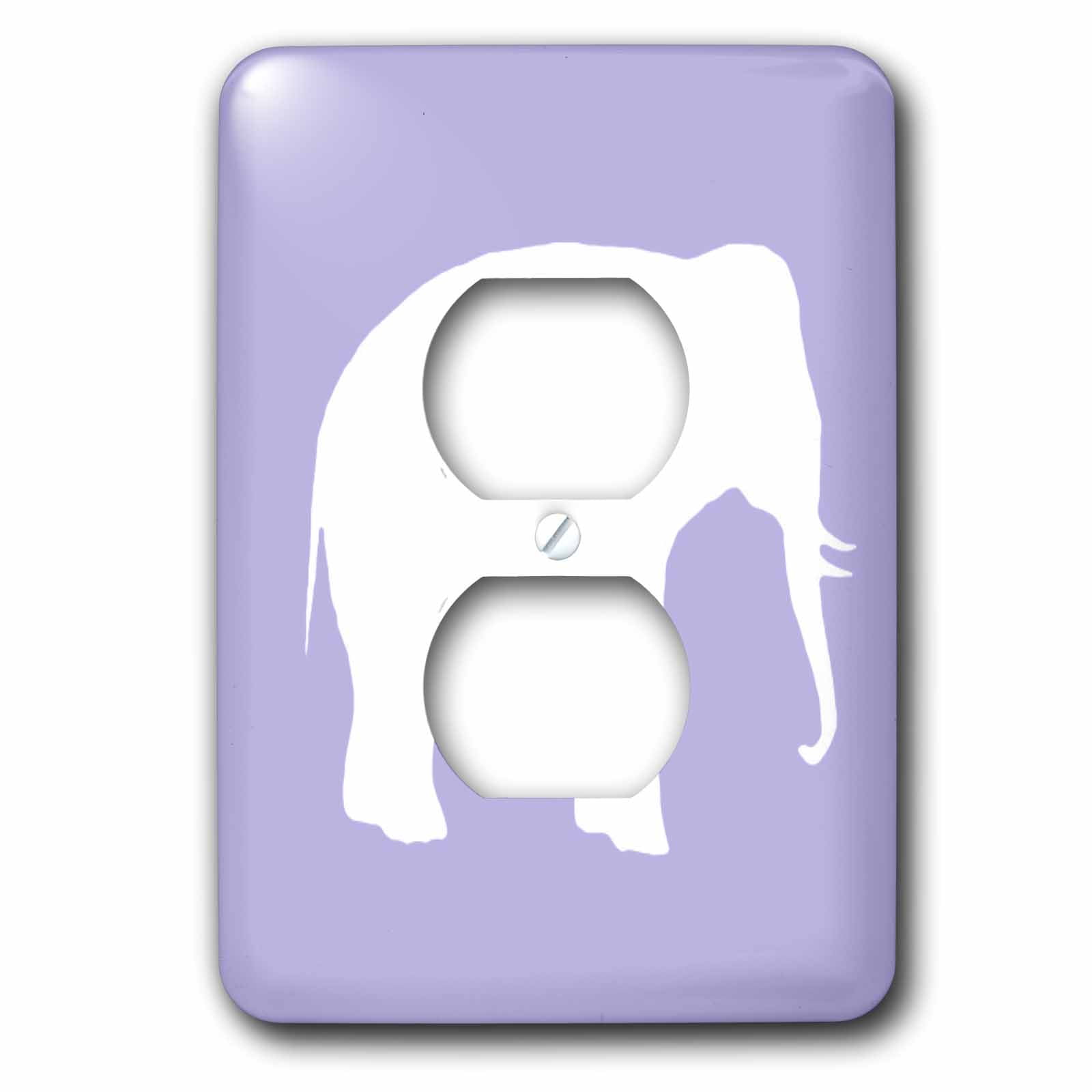 Purple elephant silhouette. White wildlife. Modern wild animal shadow 2 ...