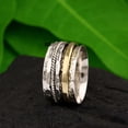 ELANZAA JEWELS- Sterling Silver Spinner Ring Two Tone Handmade Fidget ...