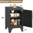 23.6" H Black Metal NightStand Locker End Table with 1 Doors,Steel ...