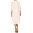 Women's Plus Size Casual 3/4 Sleeves Basic A-Line Pleated Solid Midi ...